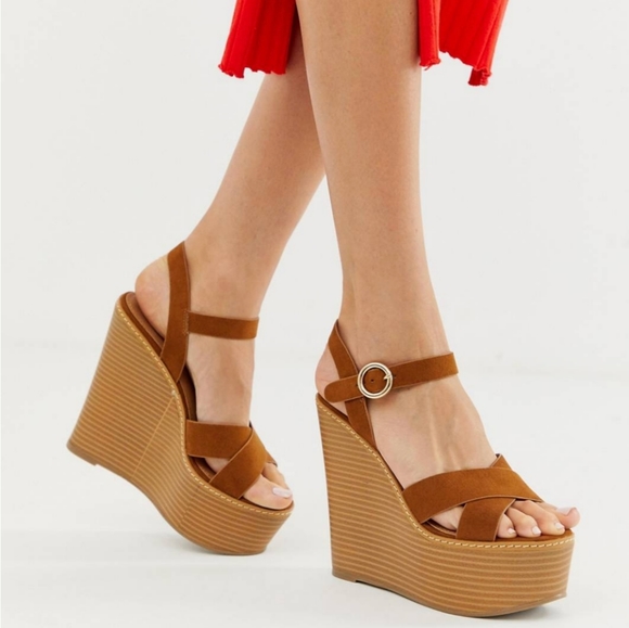 ASOS | Shoes | Size Tan High Wedges | Poshmark